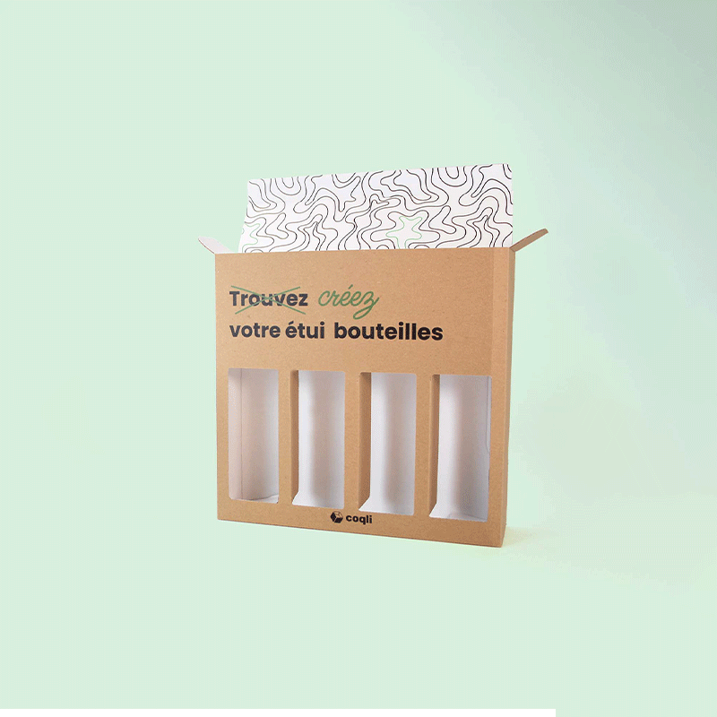 Étuis 4 bouteilles à fenêtres sur mesure | Emballages carton