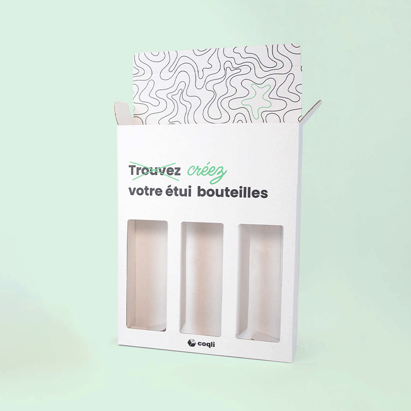 Étuis 3 bouteilles à fenêtres sur mesure | Emballage carton